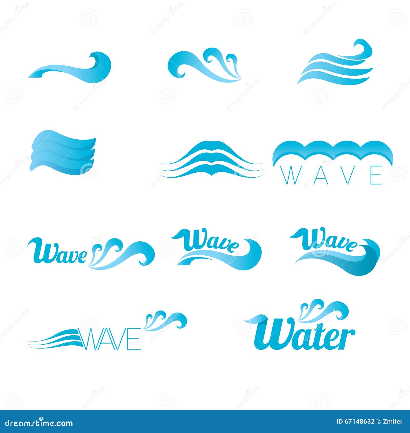 Blue Wave Logo Design Elements. Abstract Wave Stock Vector ...