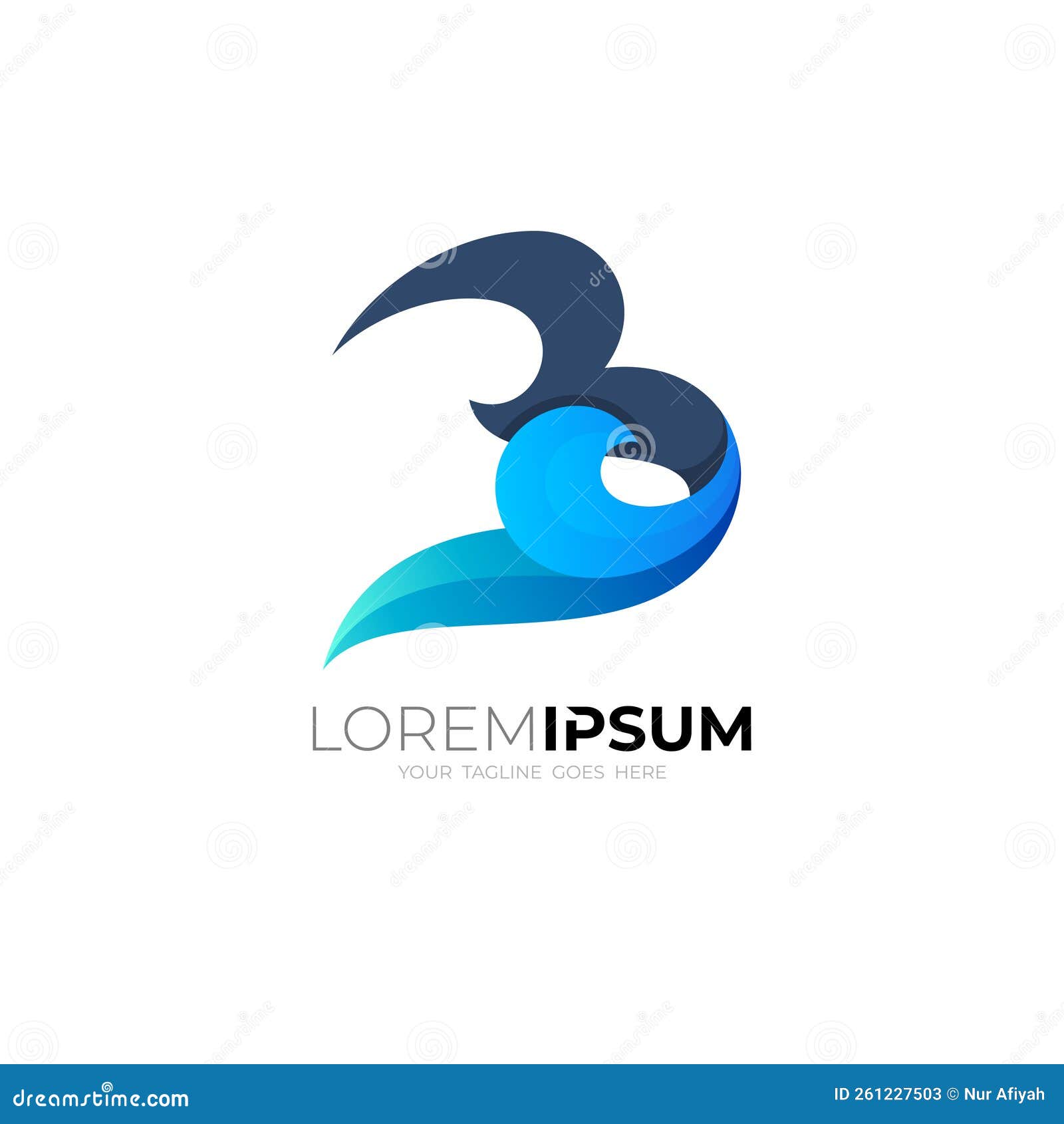 Blue Wave Logo Design, Letter B with Wave Water Shape, Stock Vector ...