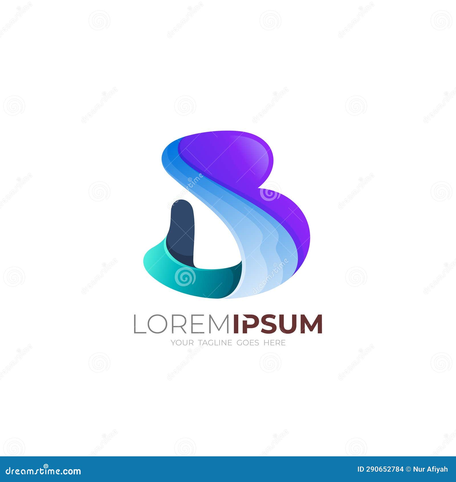 Blue Wave Logo Design, Letter B with Wave Water Stock Vector ...