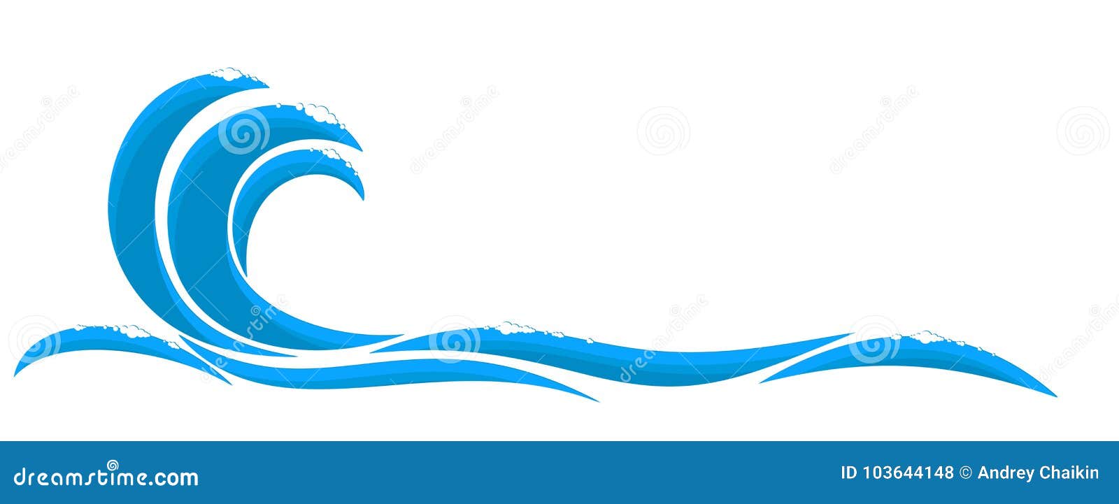 Blue wave logo. stock vector. Illustration of nature - 103644148