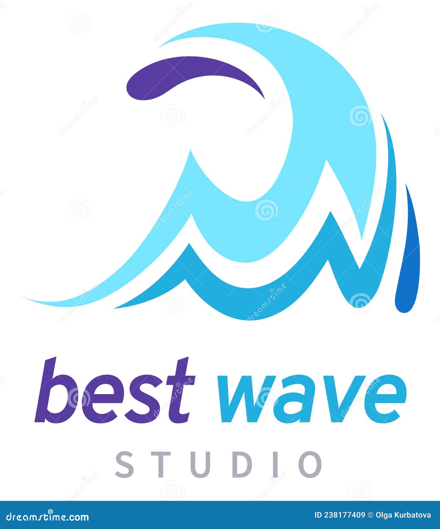 Blue Wave Logo. Stylized Brand Identity Template Stock Vector ...