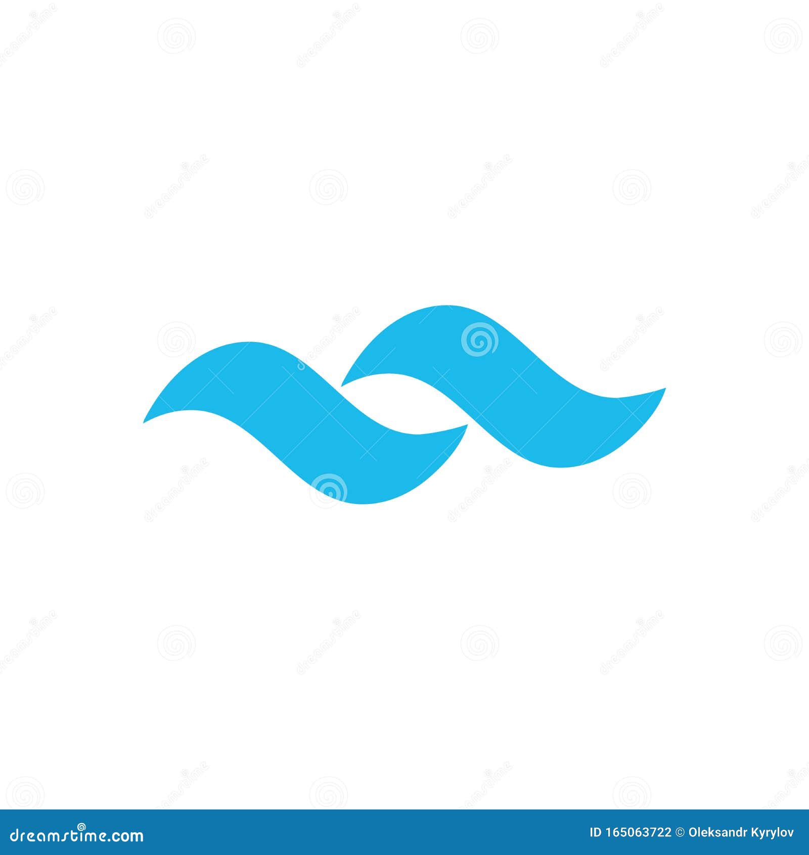 Blue Wave Logo Template. Stock Vector Illustration Isolated on White ...