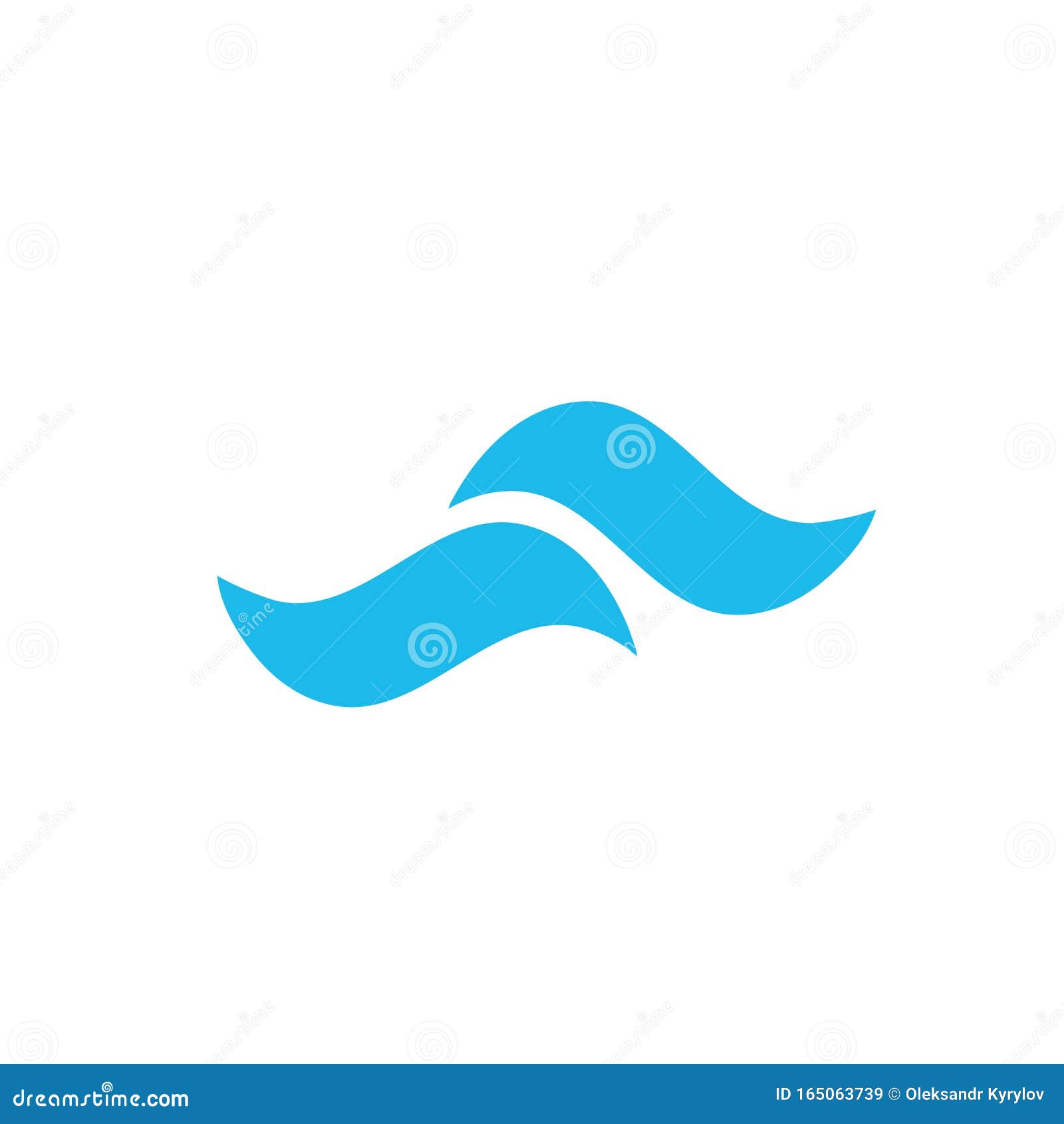 Blue Wave Logo Template. Stock Vector Illustration Isolated on White ...