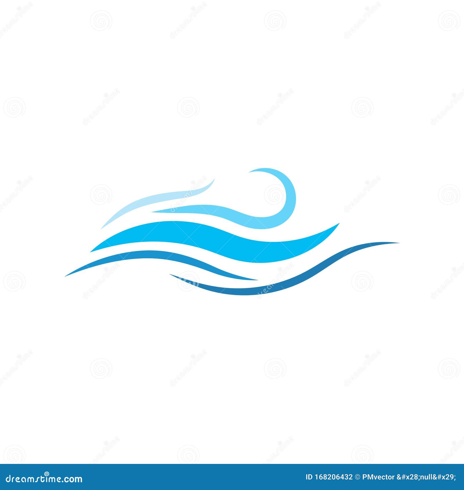 Blue Wave Object Icon Isolated Water Concept Vector Background Stock ...