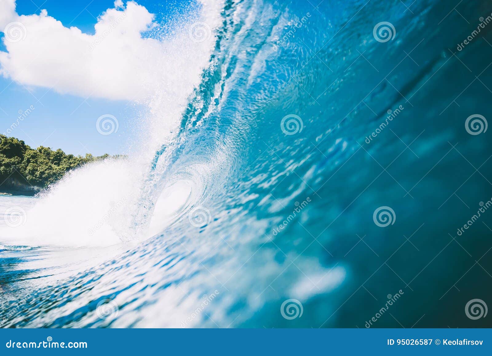 Blue Wave in Ocean. Clear Wave and Blue Sky Stock Image - Image of ...