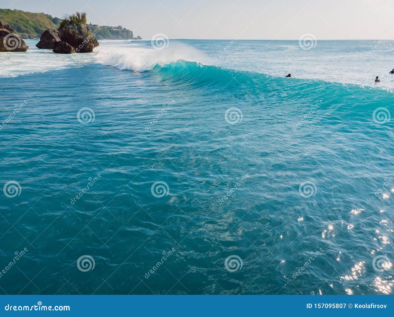 Blue Wave in Ocean, Drone Shot. Aerial View of Barrel Wave Stock Image ...