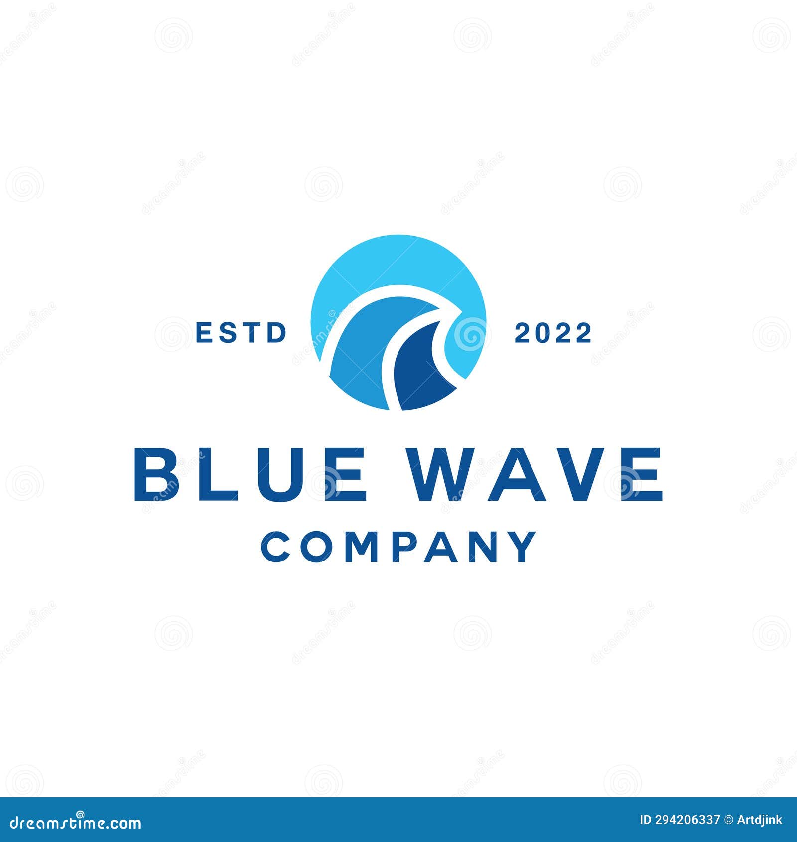 Blue Wave Ocean Logo Vector Design Graphic Emblem Stock Vector ...