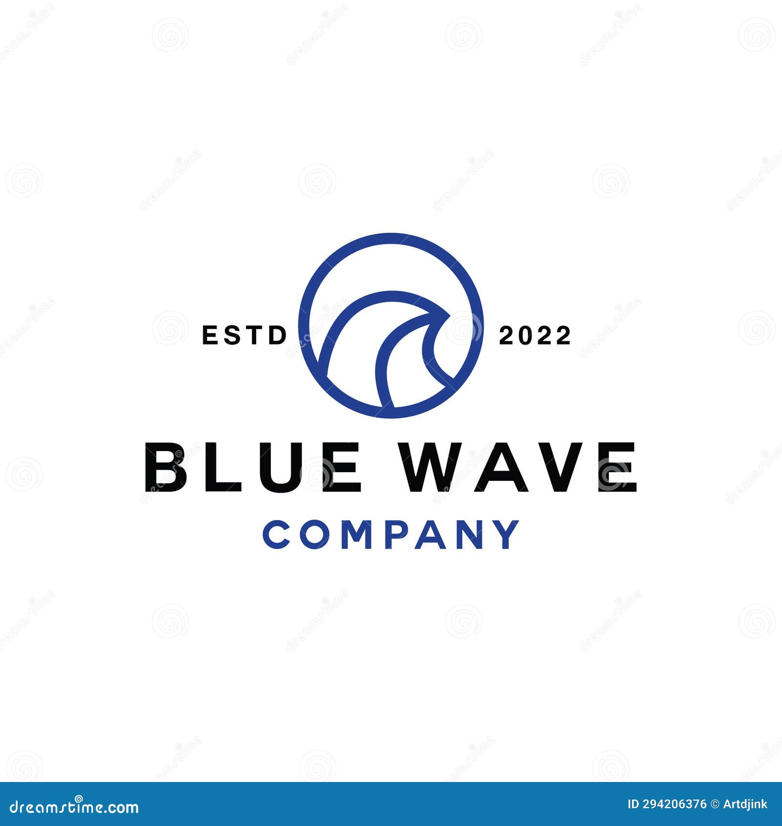 Blue Wave Ocean Logo Vector Design Graphic Emblem Stock Vector ...