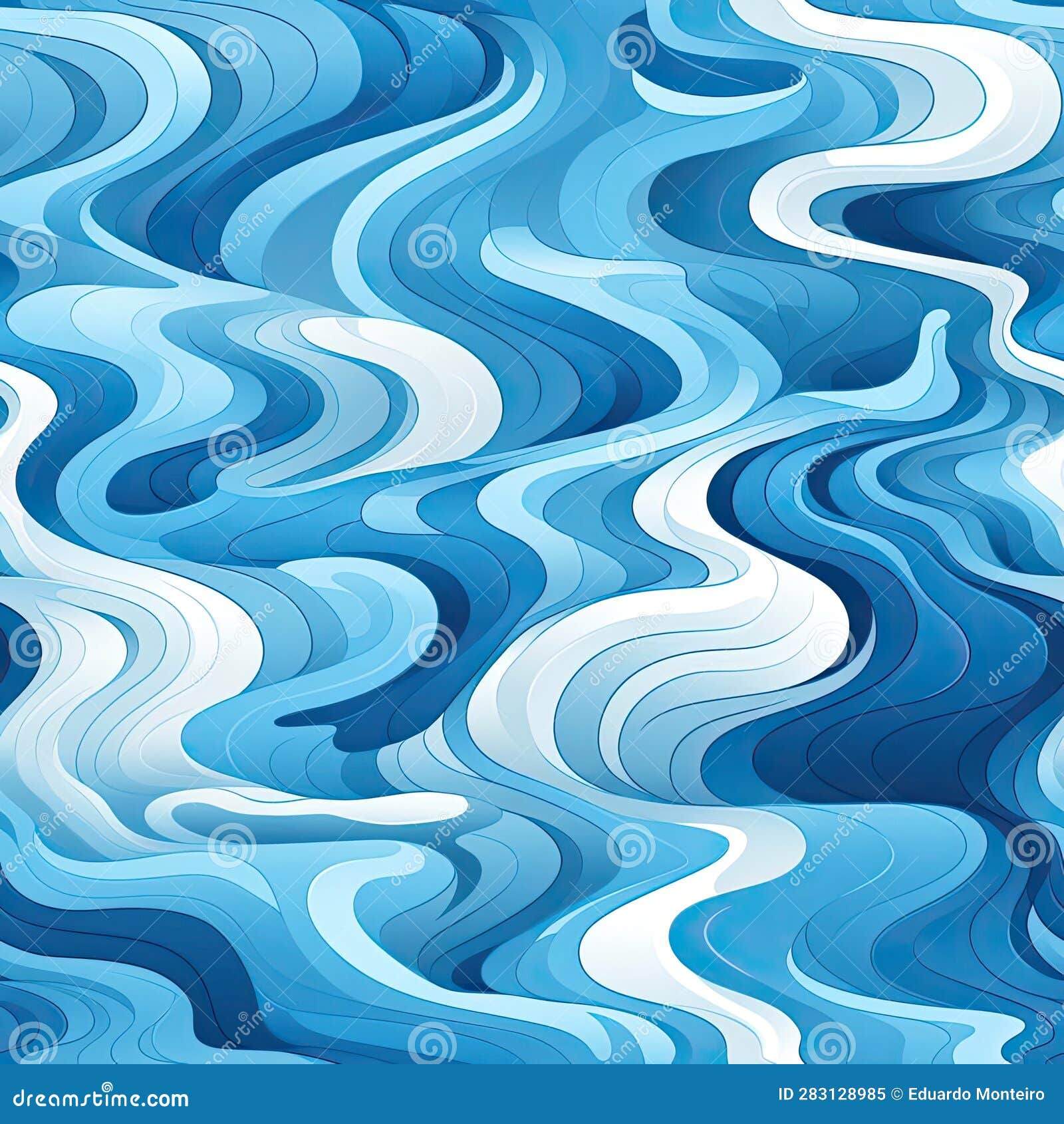 Blue Wave Pattern with Clouds and Distorted Forms (tiled) Stock ...
