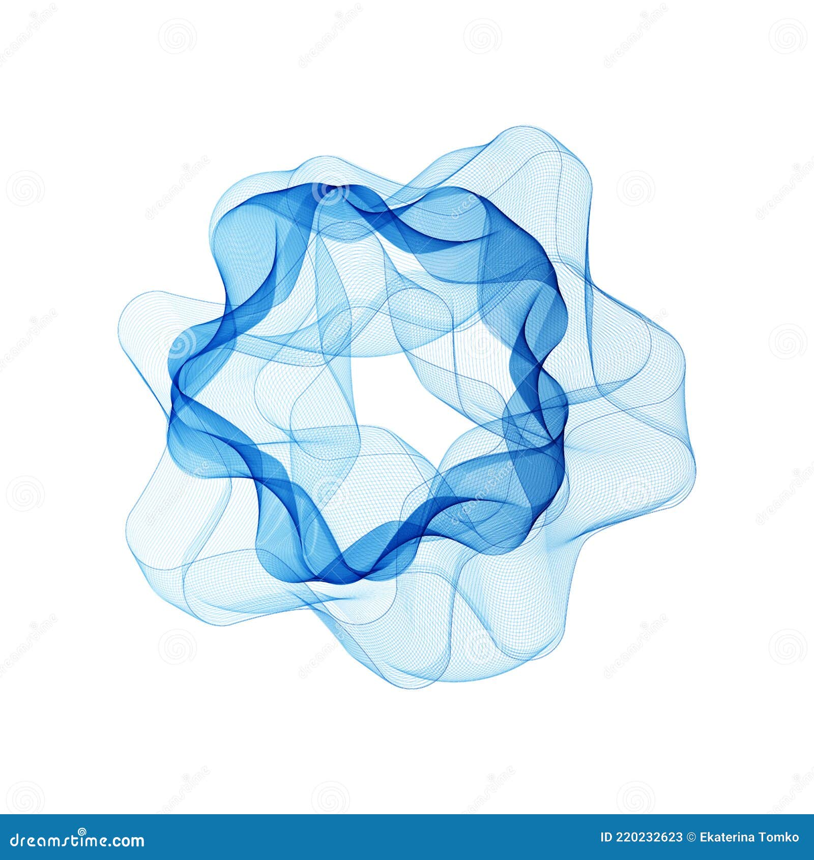 Blue Wave Pattern. Curl in a Circle. Eps 10 Stock Vector - Illustration ...