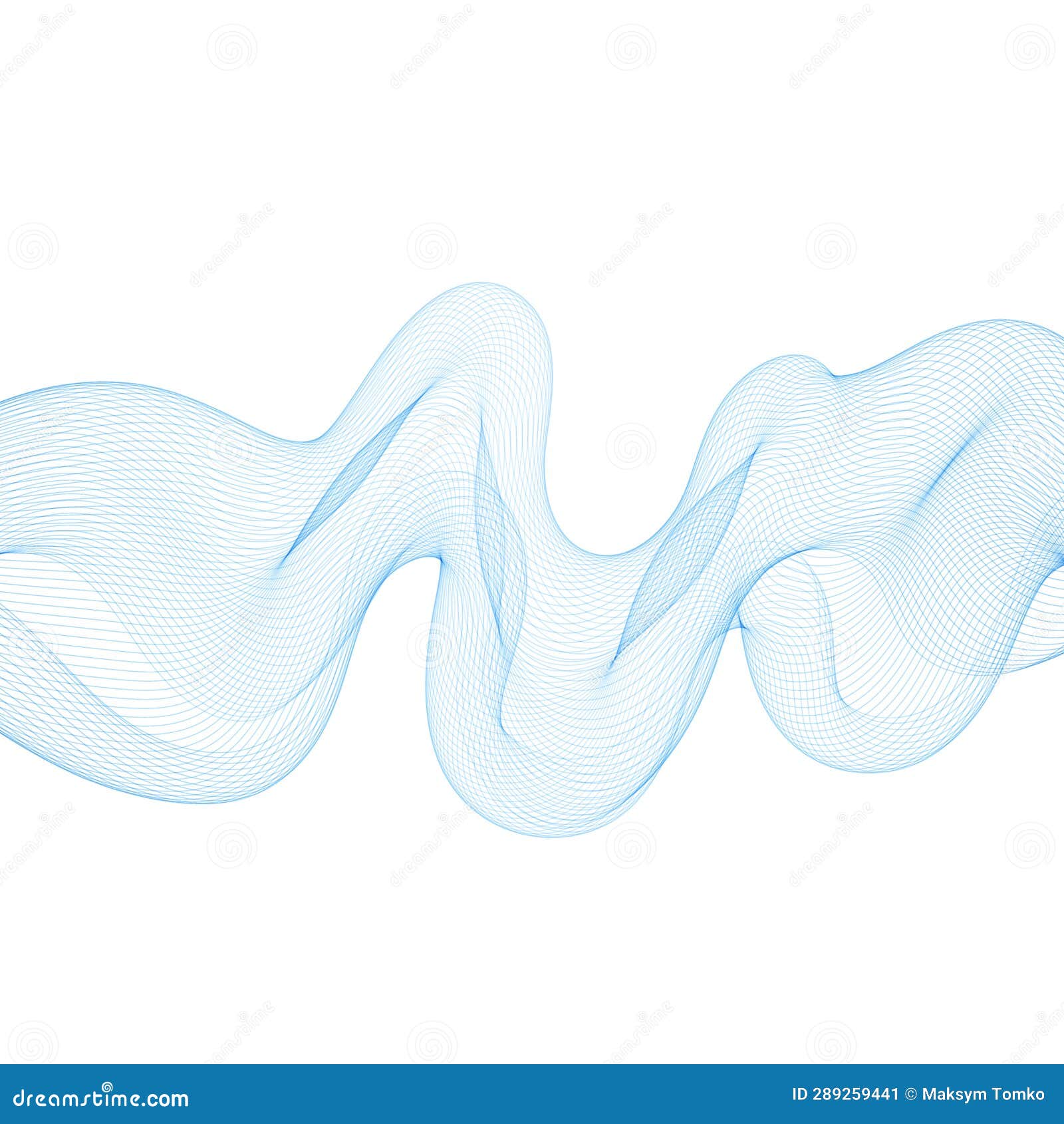 Blue Wave Pattern. Vector Template. Abstract Decor Element. Eps 10 ...