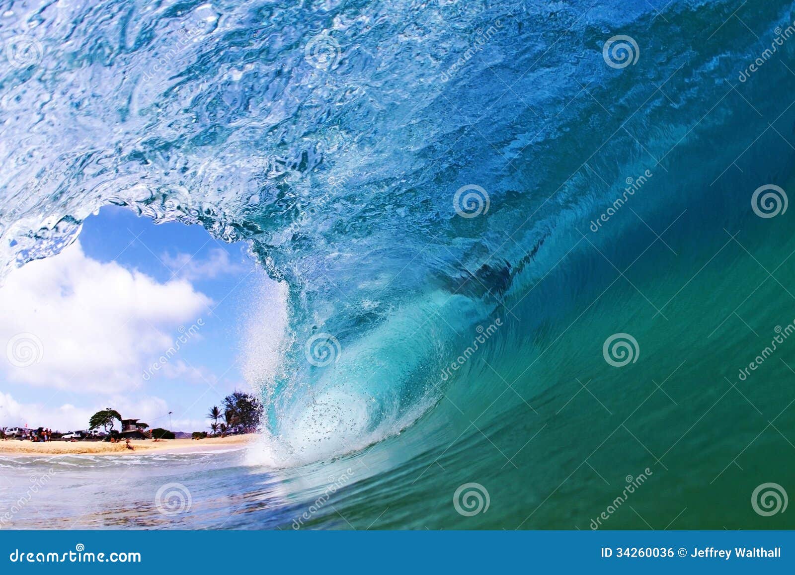 Blue Wave stock photo. Image of clouds, barrel, break - 34260036