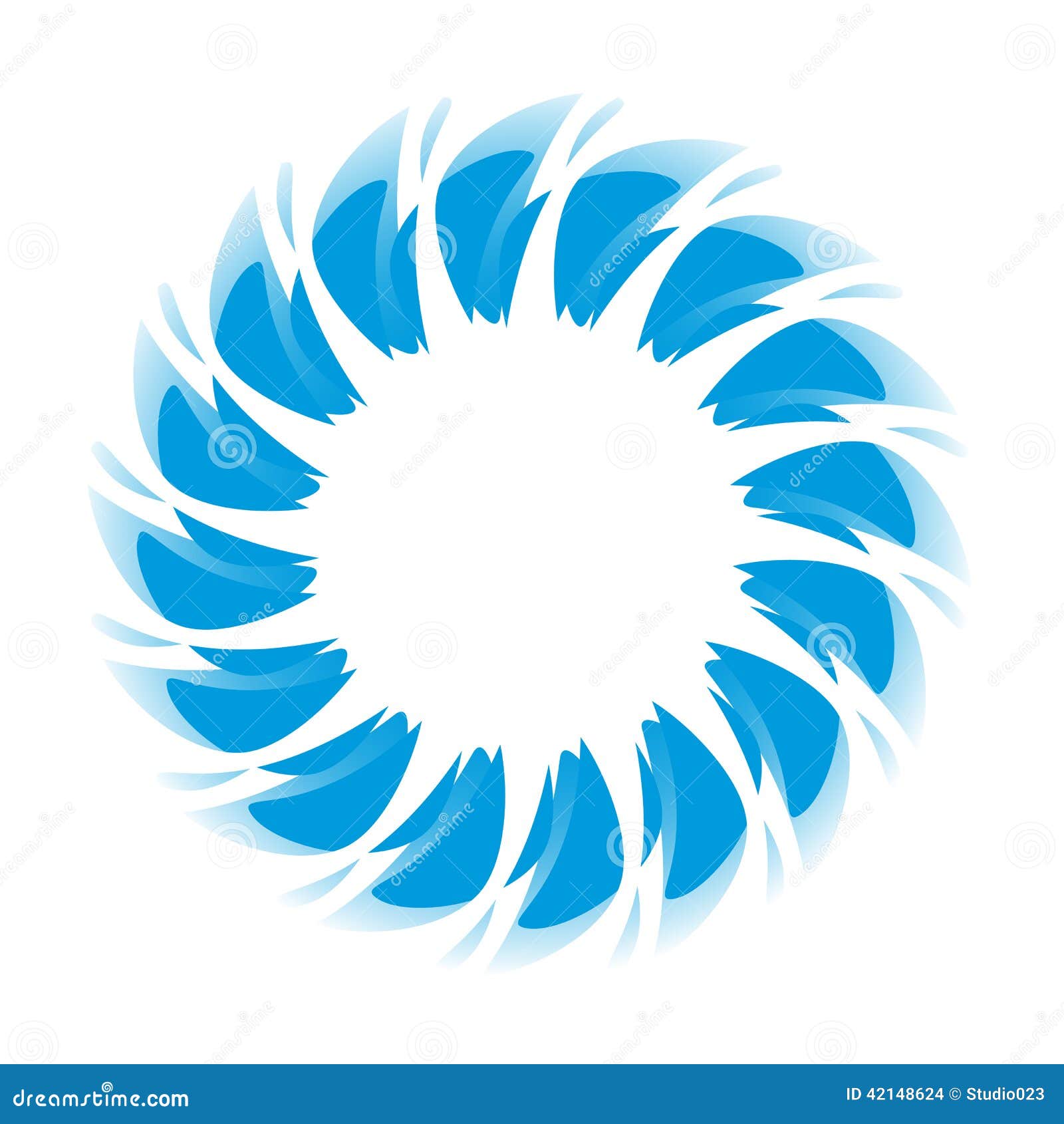 Blue wave round stock vector. Illustration of wave, curve - 42148624