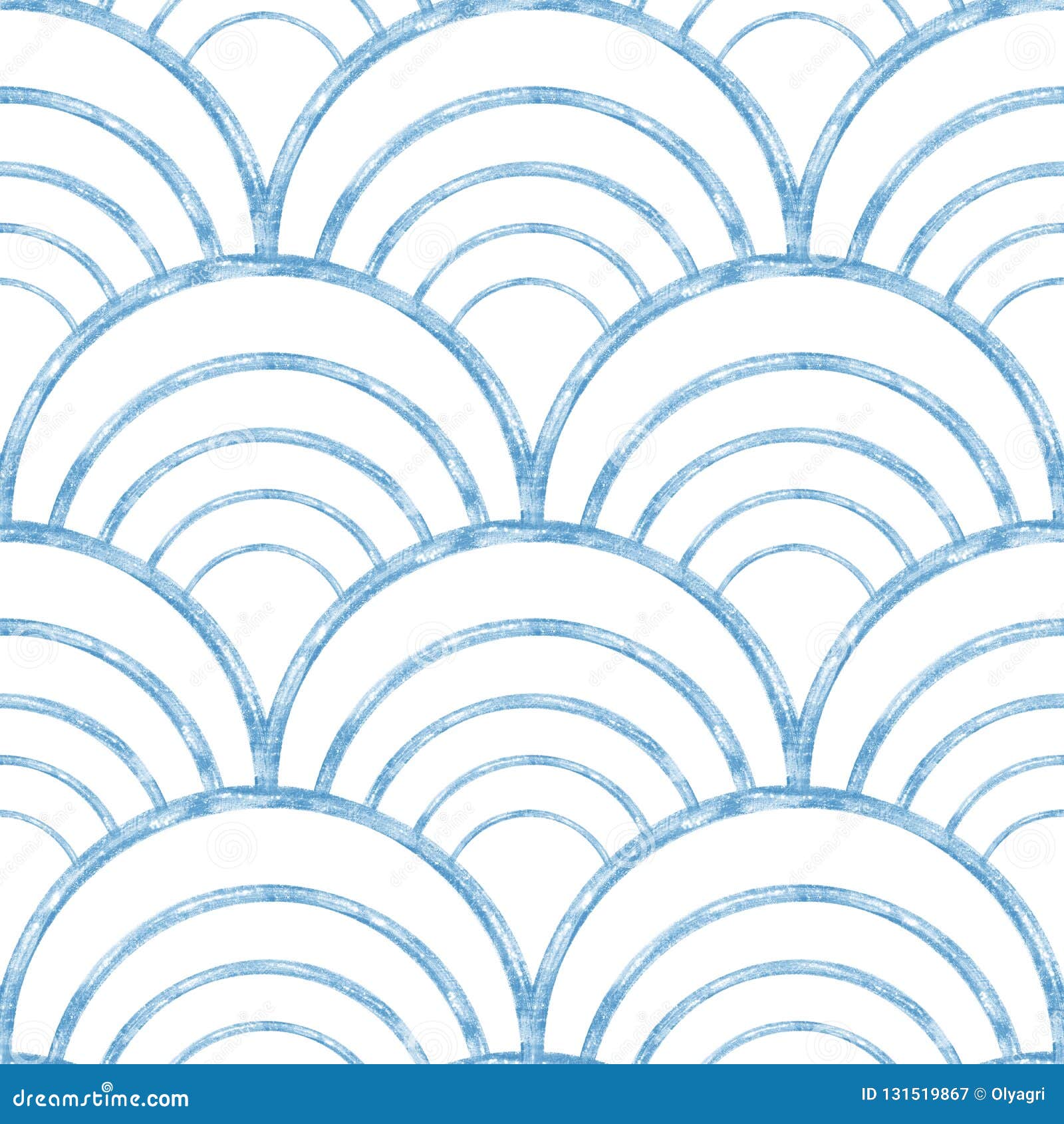 Blue Wave Seamless Pattern. Grunge Texture Stock Illustration ...