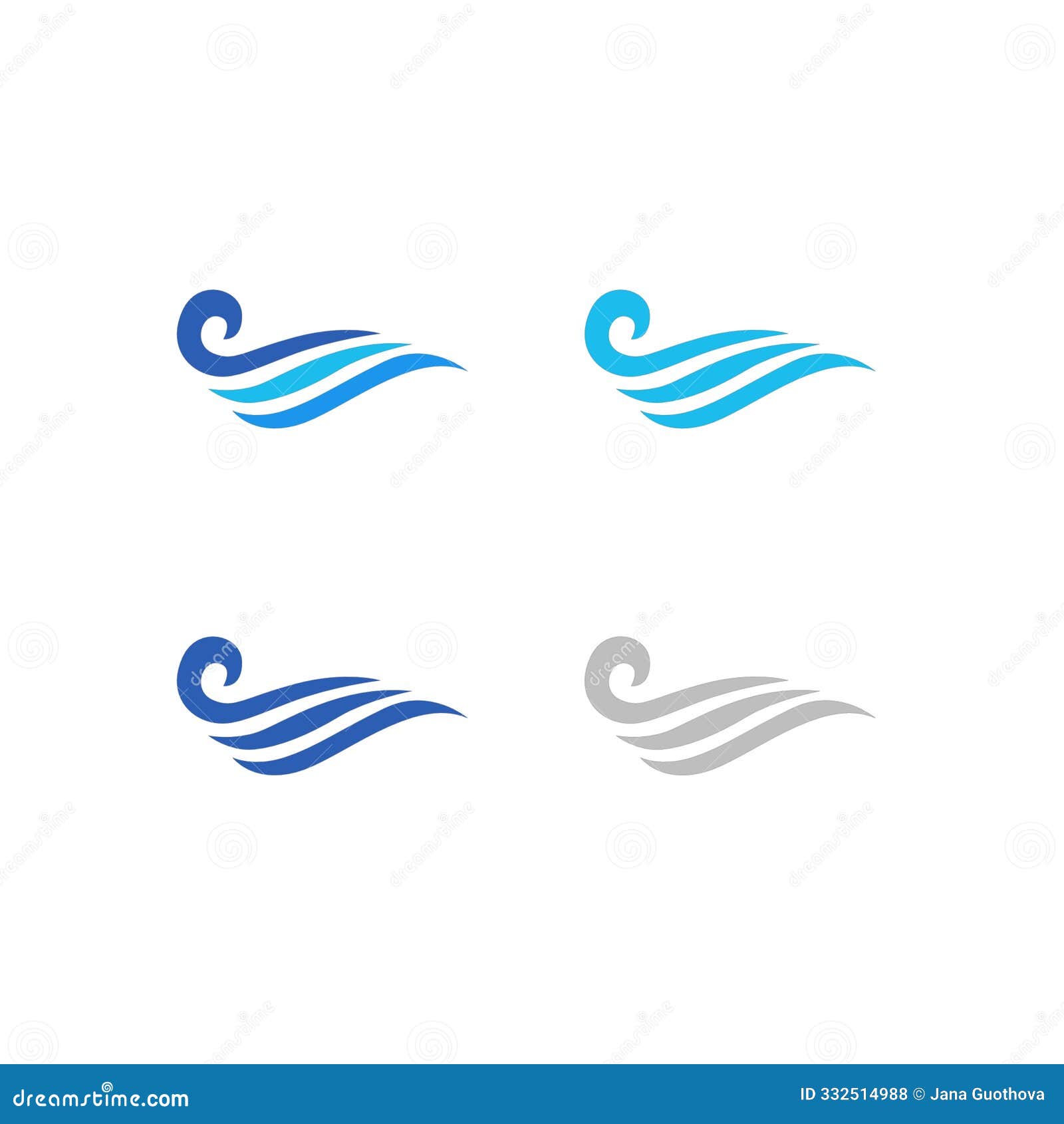 BLUE WAVE SIGN SYMBOL LOGO stock vector. Illustration of wave - 332514988