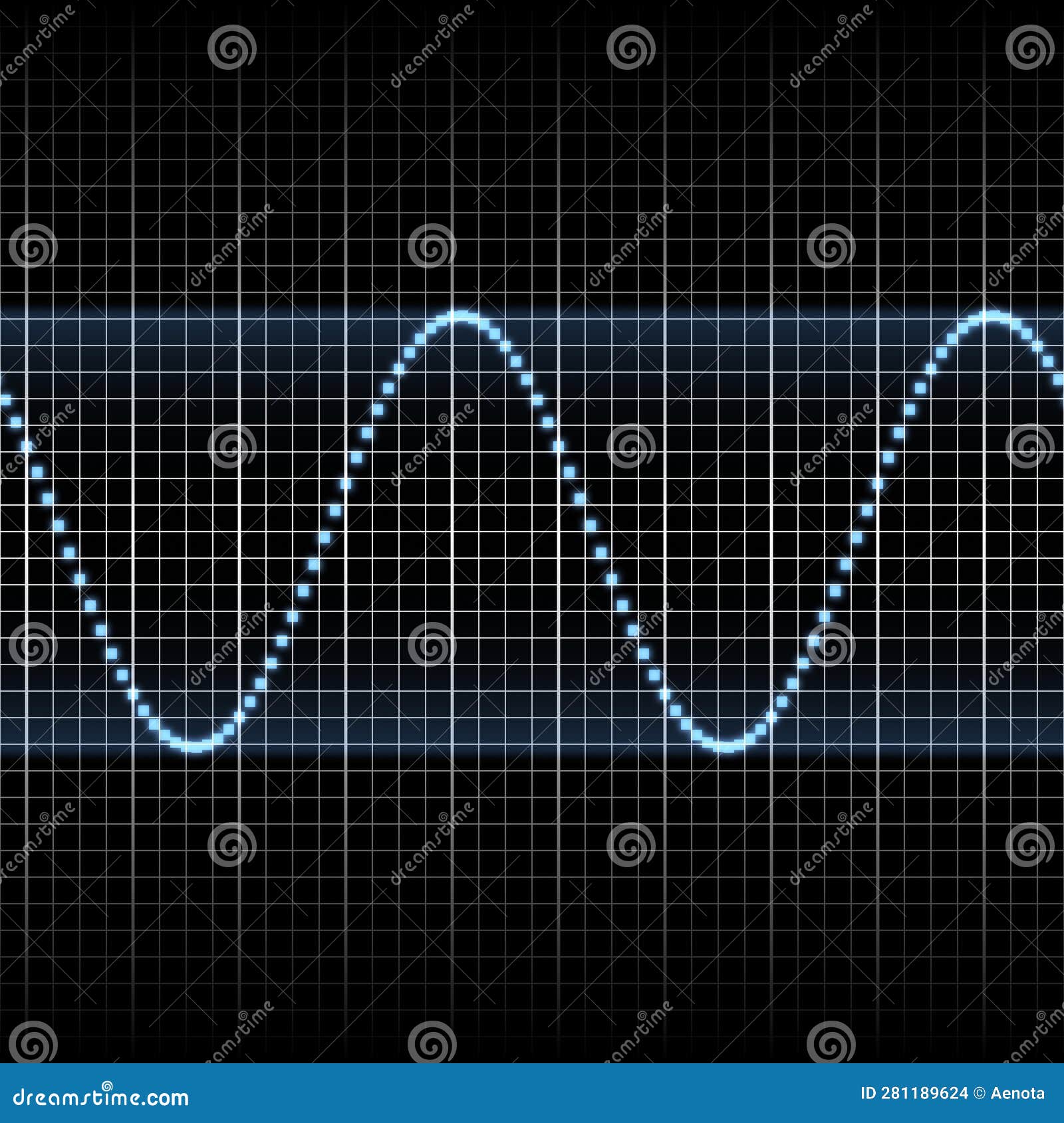 Blue Wave of Signal from Oscilloscope Screen Stock Illustration ...