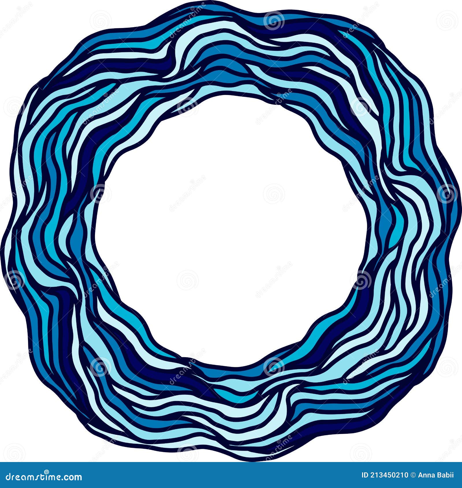 Blue Wave Simple Frame. Vector Illustration. Stock Vector ...