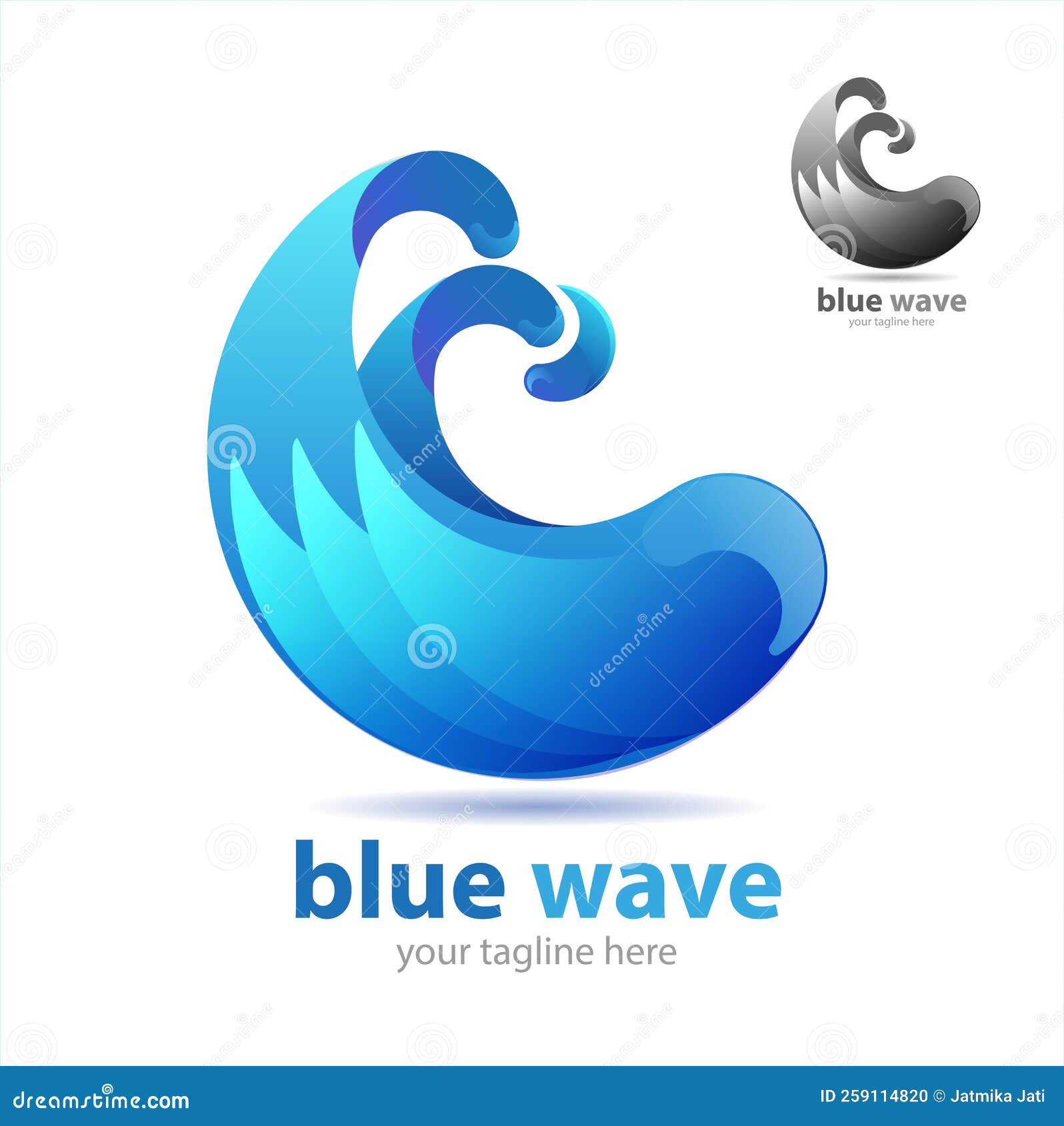 Blue wave symbol stock vector. Illustration of logo - 259114820