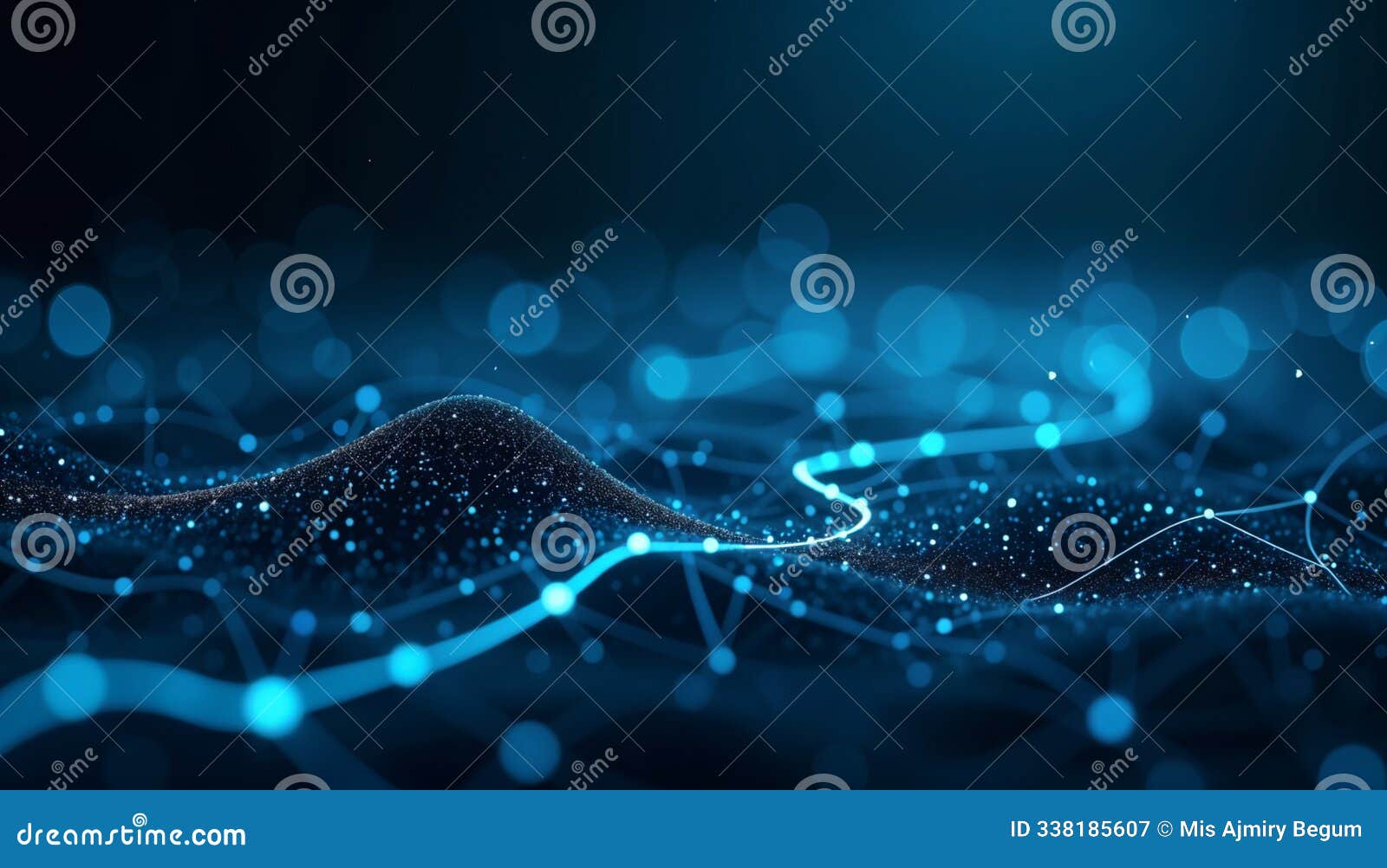 Blue Wave Technology Abstract Blur Background Stock Illustration ...