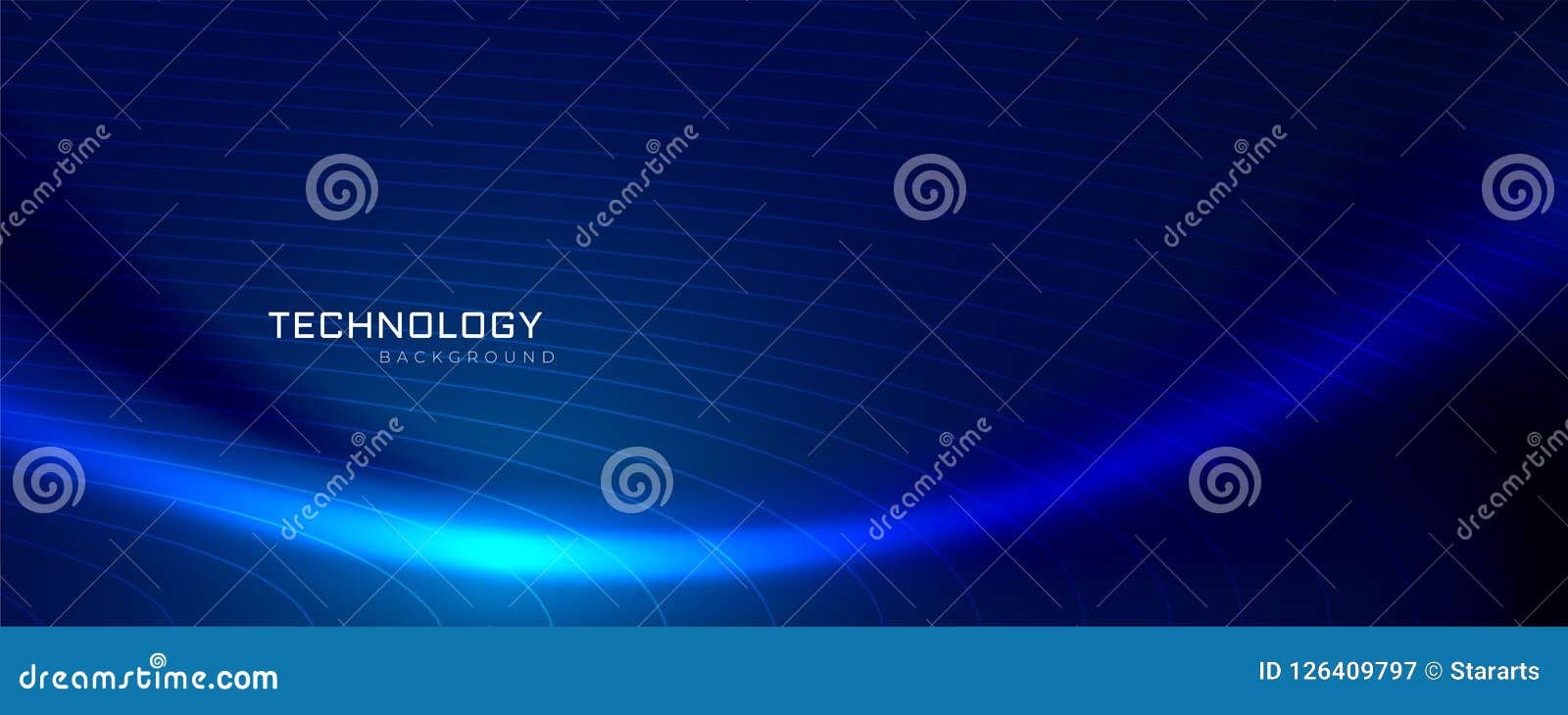 Blue Wave Technology Banner Design Stock Vector - Illustration of ...