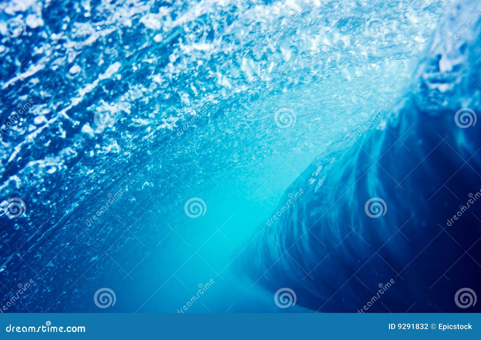 Blue Wave Underwater Perspective Stock Photo - Image of blue ...
