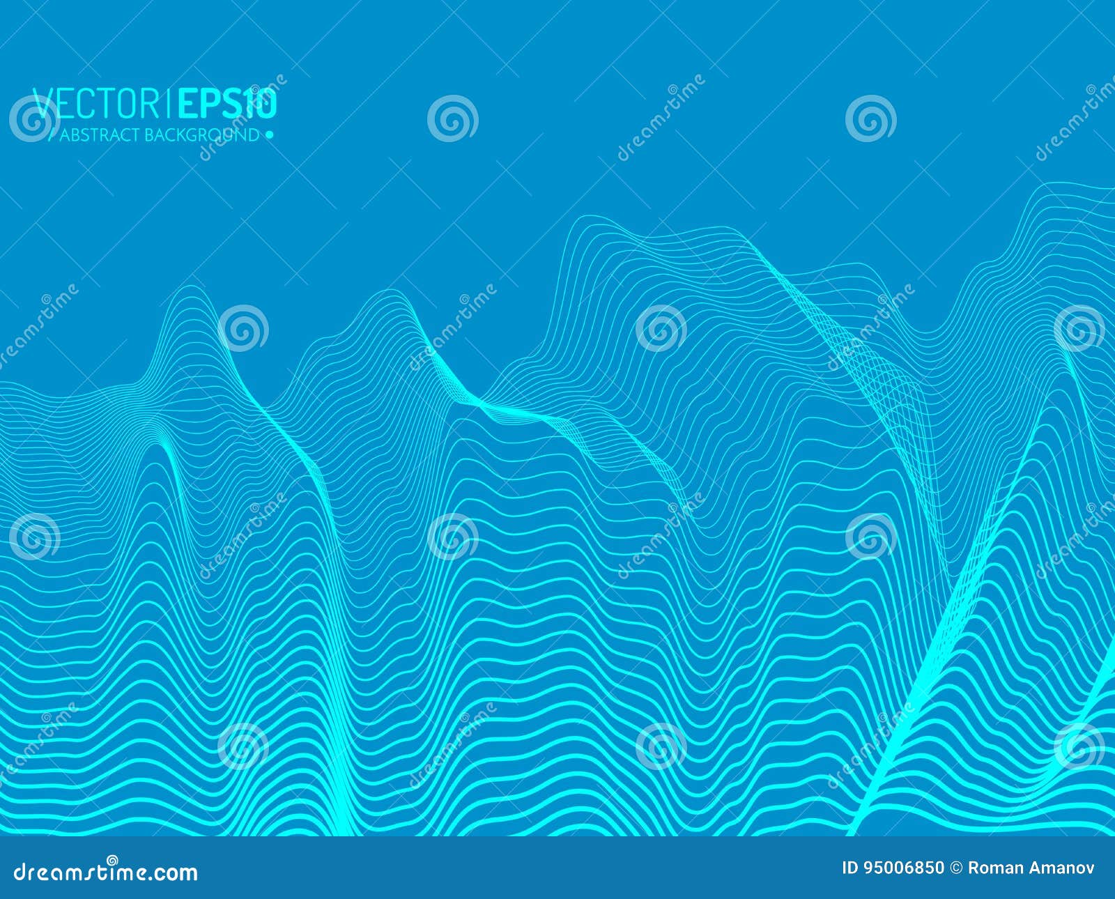 Blue Wave Vector Background for Business Presentation, Brochure or ...