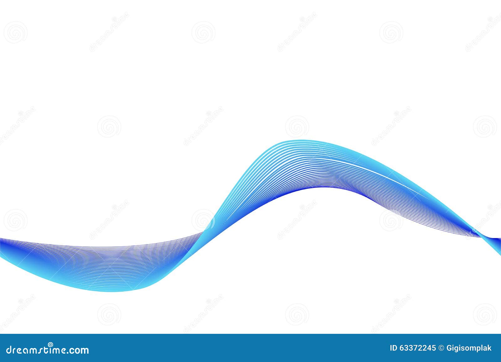 Blue Wave Vertical Lines, Isolated on White Stock Vector - Illustration ...