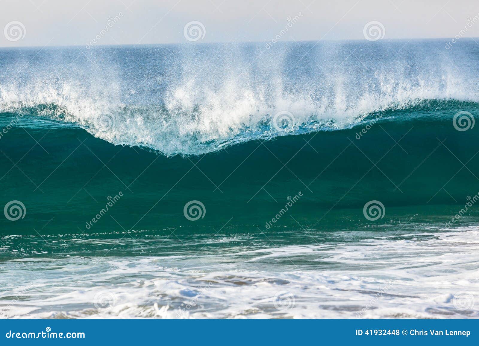 Blue Wave Wall Crashing Beach Stock Photo - Image of pitching, shallow ...