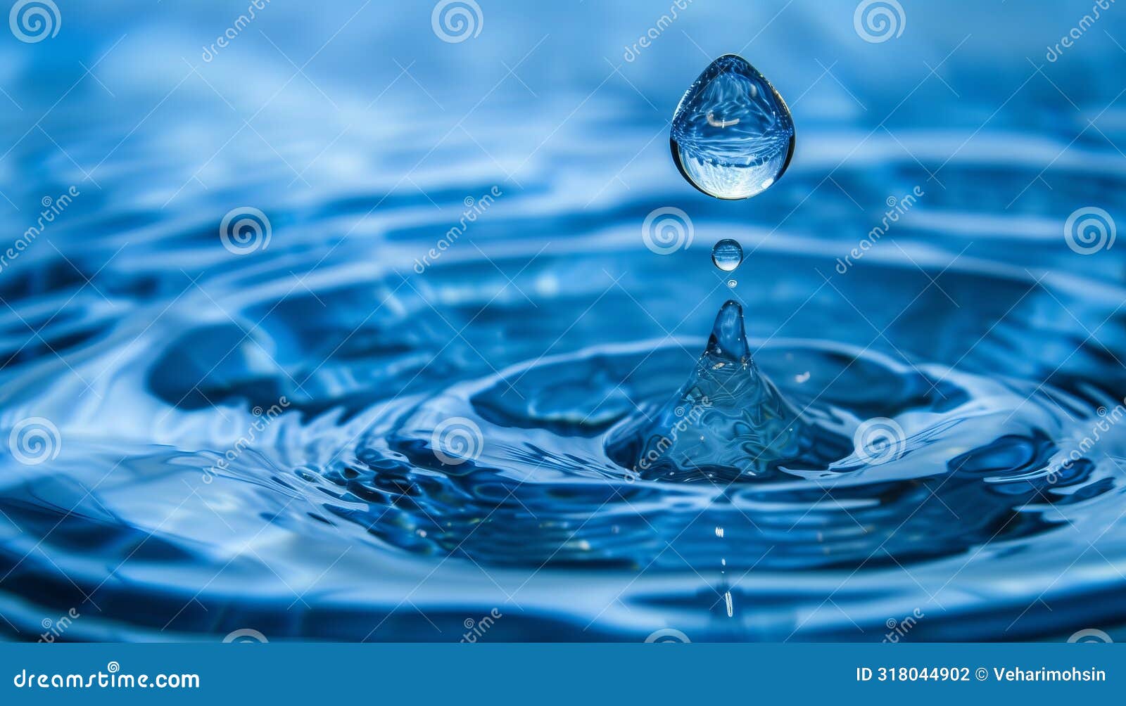 Blue Wave, Water Drop, Underwater Bubble, Clean Reflection, Tranquil ...