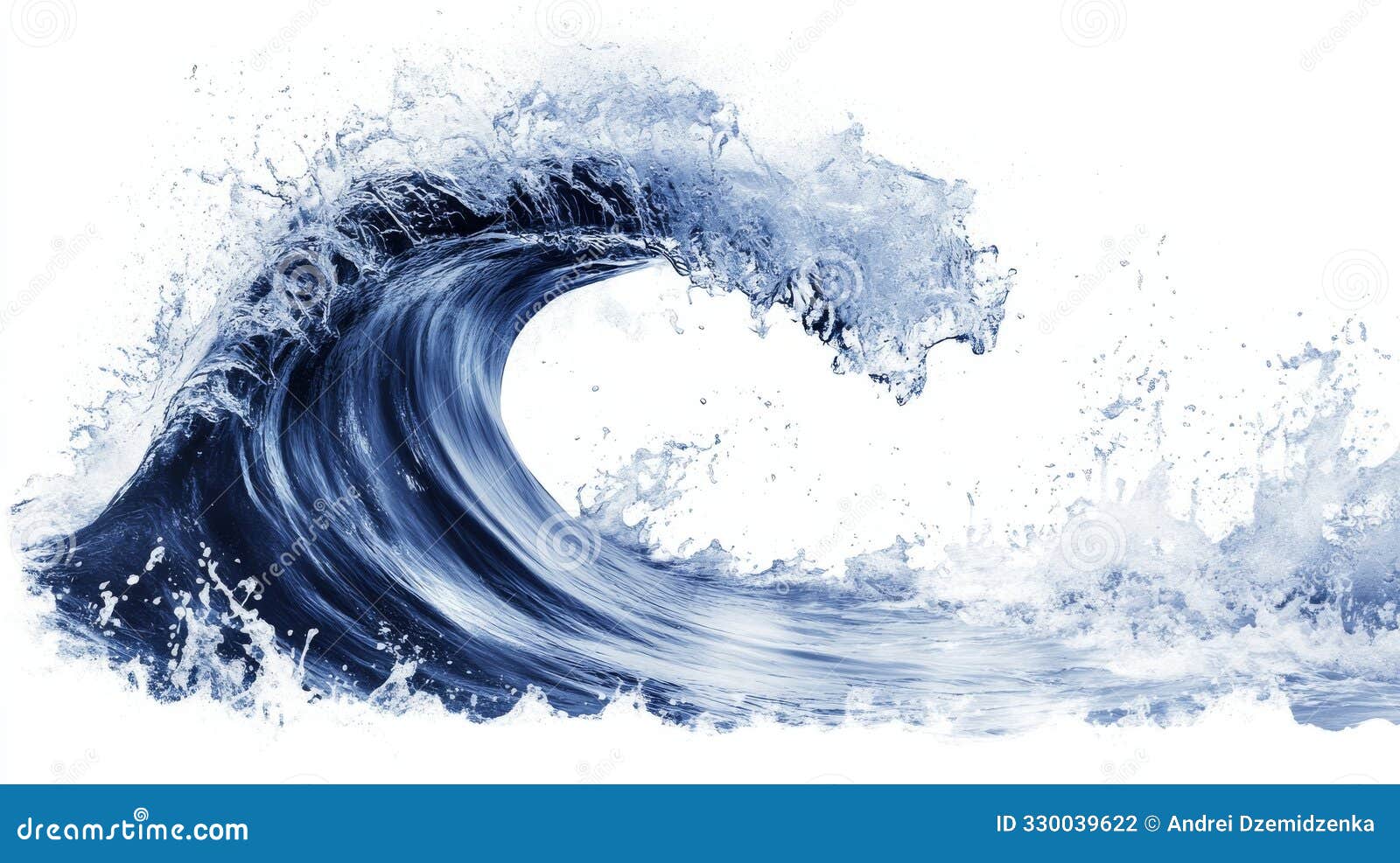 The Blue Wave of Water is Isolated on a Transparent Background Stock ...