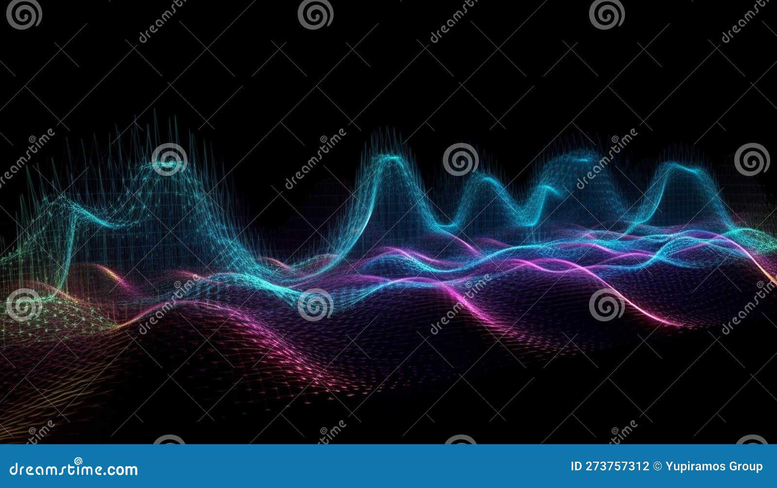 Blue Waveform Frequency Pulses in Electronically Generated Design ...