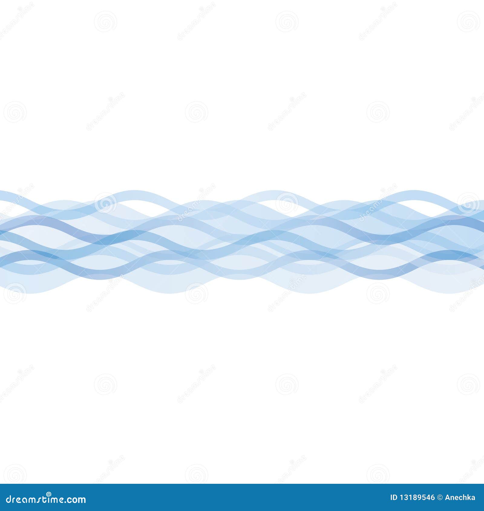 Blue Wavy Stripes Isolated on White Background Stock Vector ...