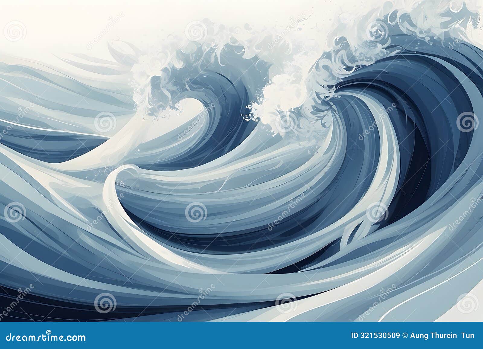 Blue Waves Abstract Wallpaper Stock Illustration - Illustration of ...