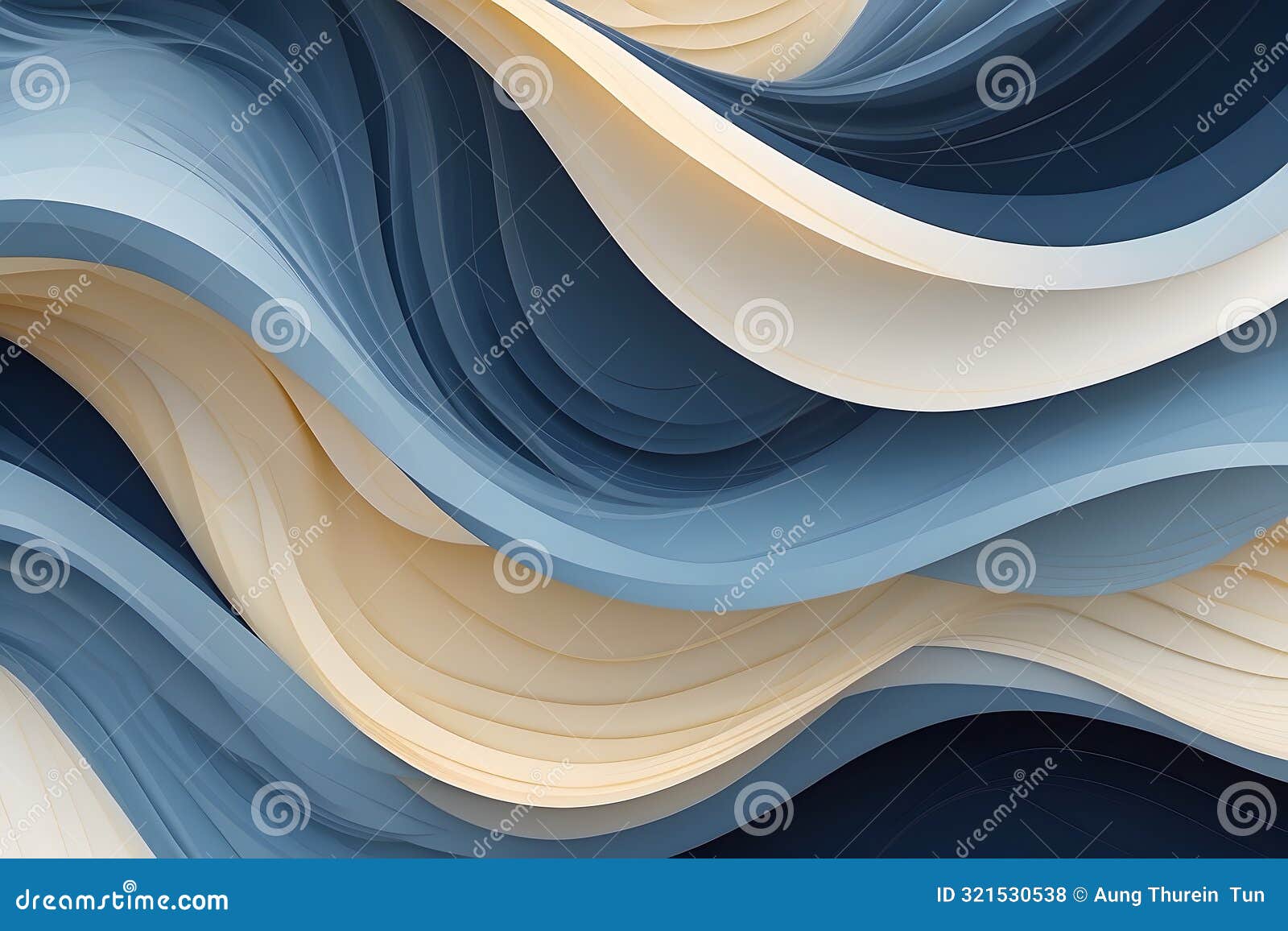 Blue Waves Abstract Wallpaper Stock Illustration - Illustration of ...