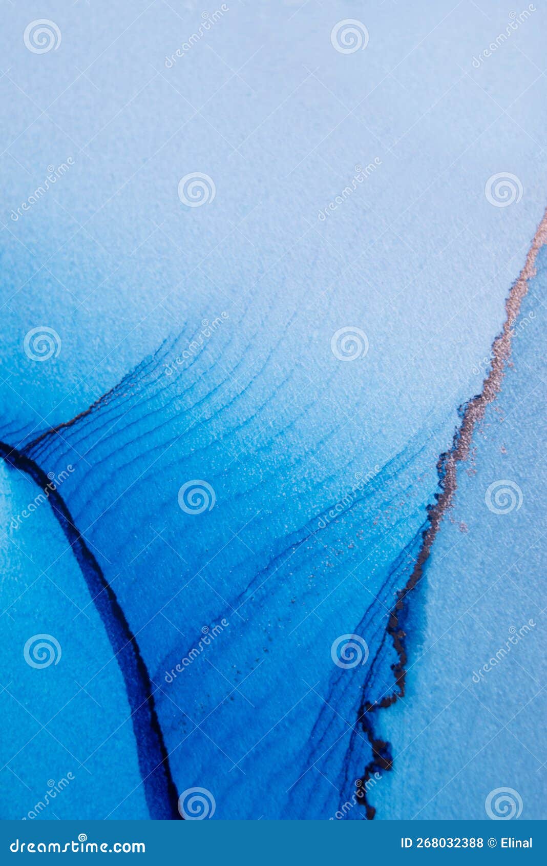 Blue Waves in Alcohol Ink Art Technique. Hand Drawing Artwork Stock ...