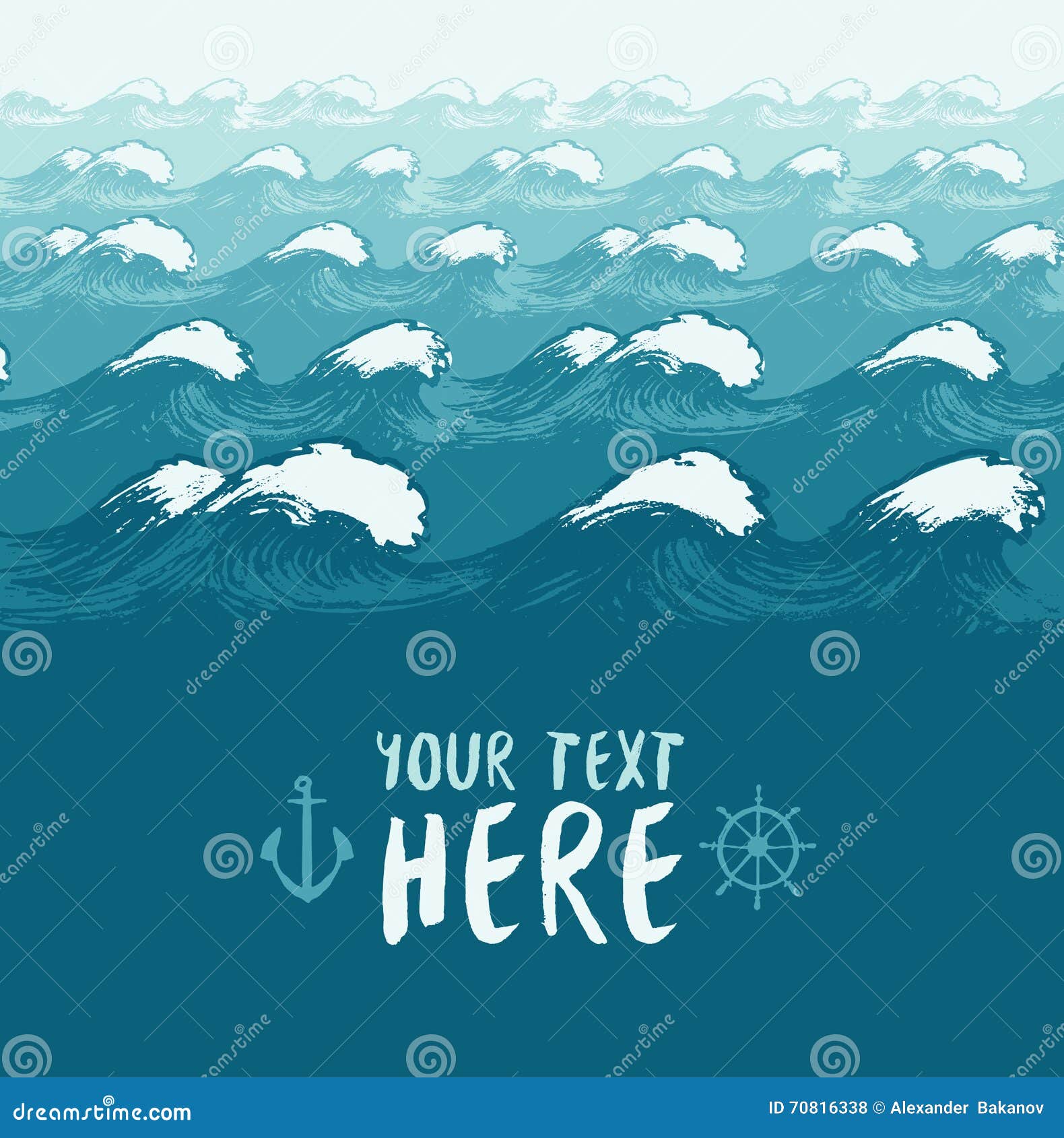 Blue Waves Background Summer Sea Banner Vector Stock Vector ...
