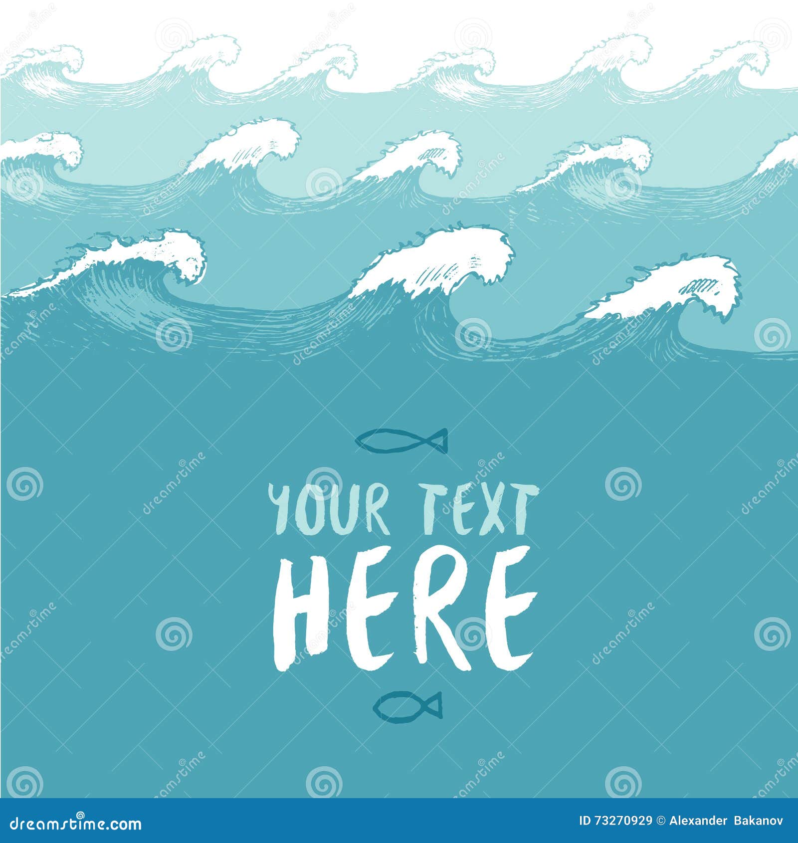 Blue Waves Background Summer Sea Banner Vector Stock Vector ...