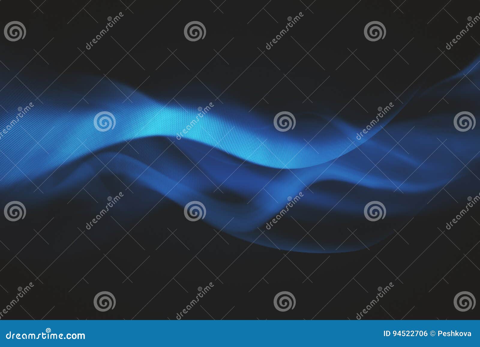 Blue Waves On Black Background Stock Illustration - Illustration of ...