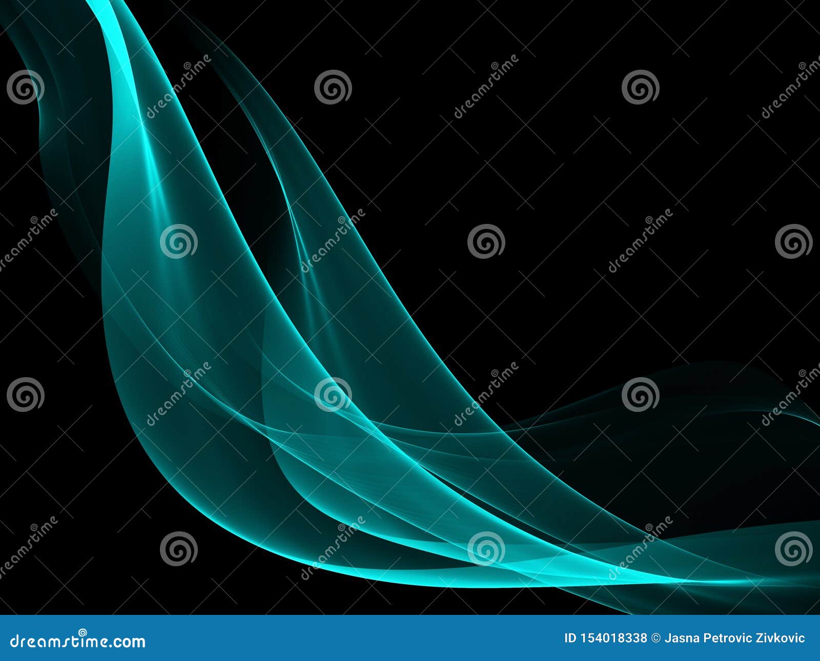Blue Waves on Black, Border Design Element Stock Illustration ...