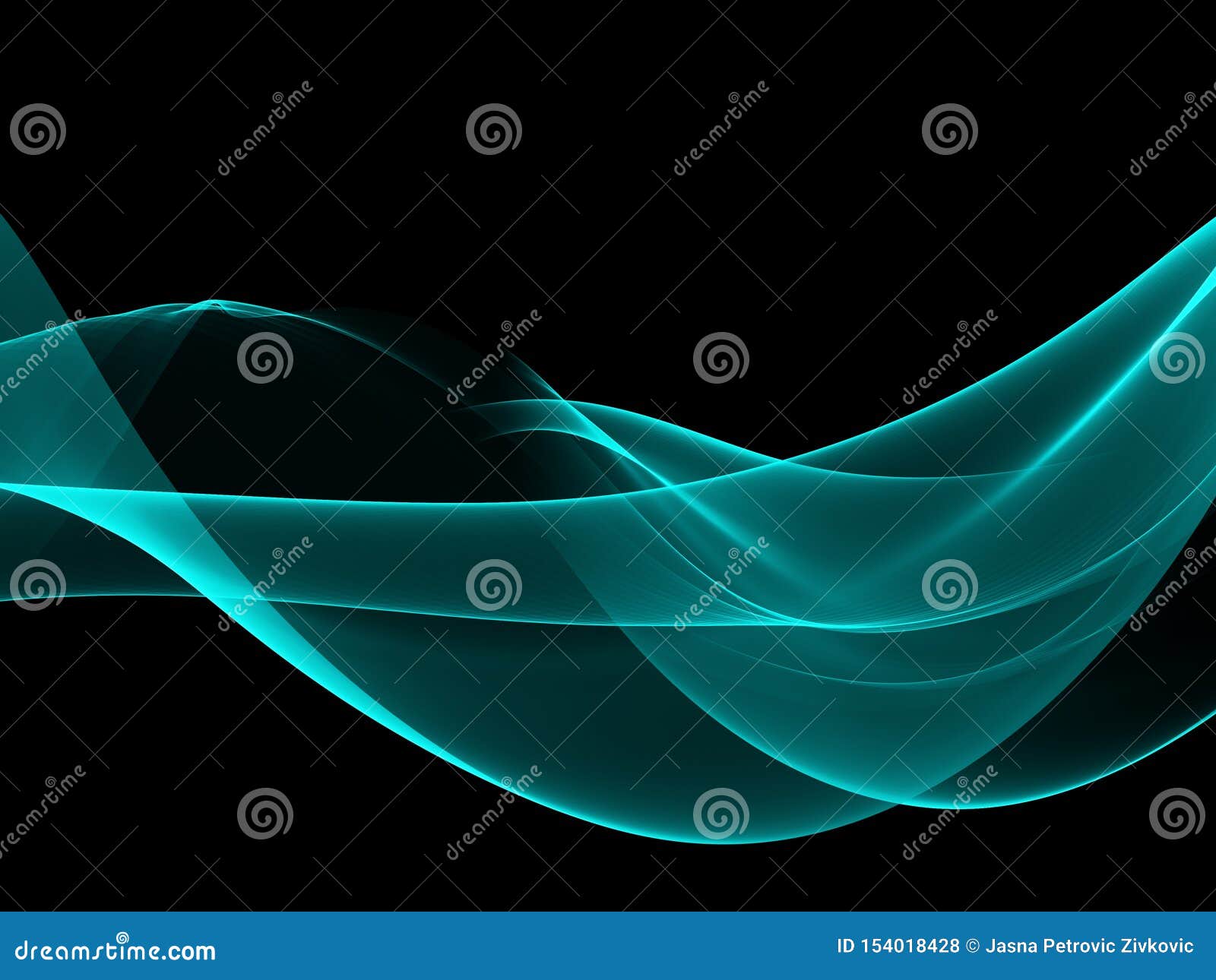Blue Waves on Black, Border Design Element Stock Illustration ...