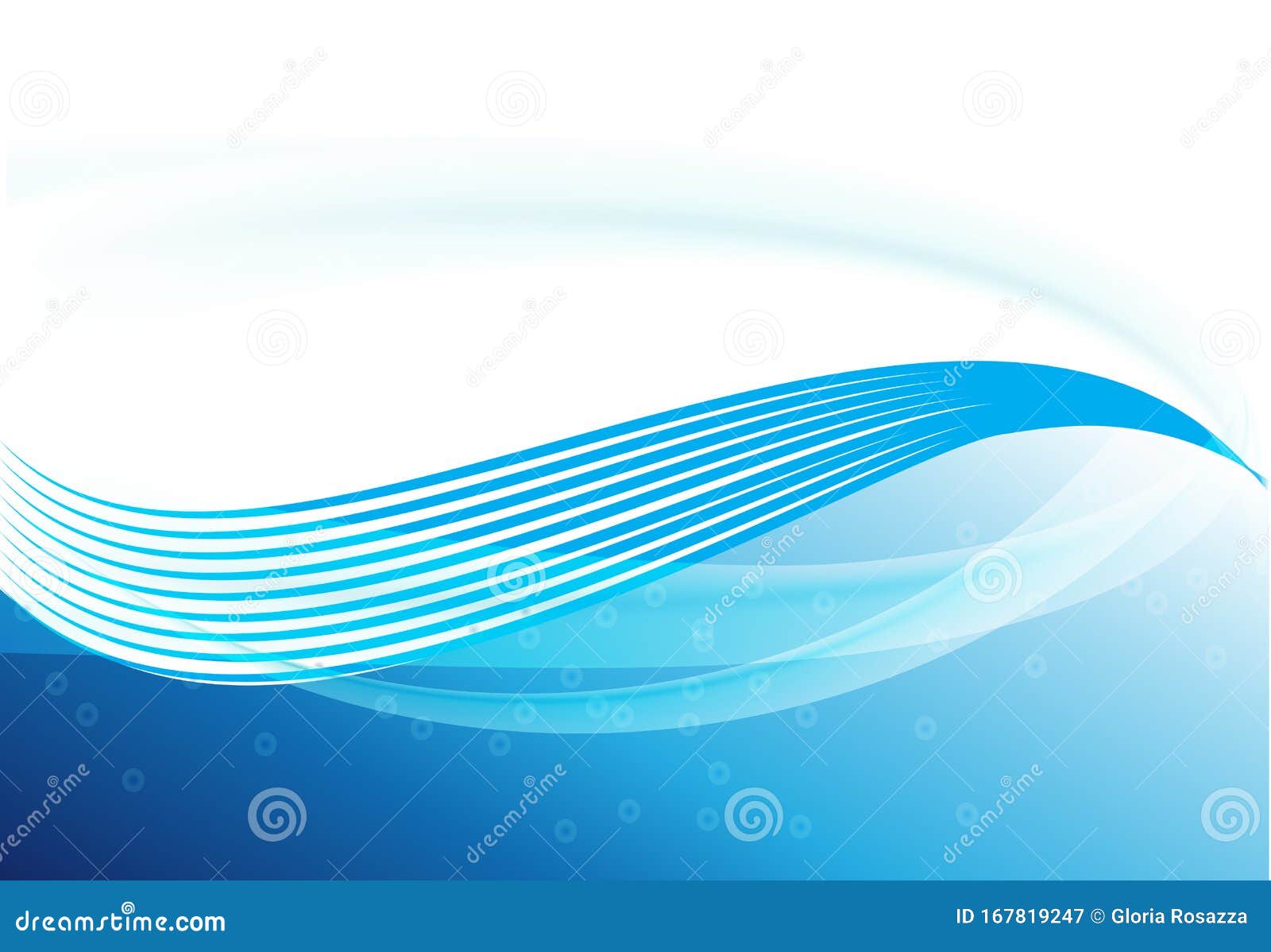 Blue Swirly Waves Background Template Stock Vector - Illustration of ...