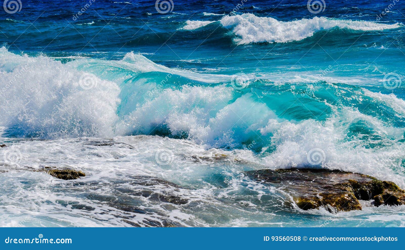 Blue Waves Coming Ashore Picture. Image: 93560508