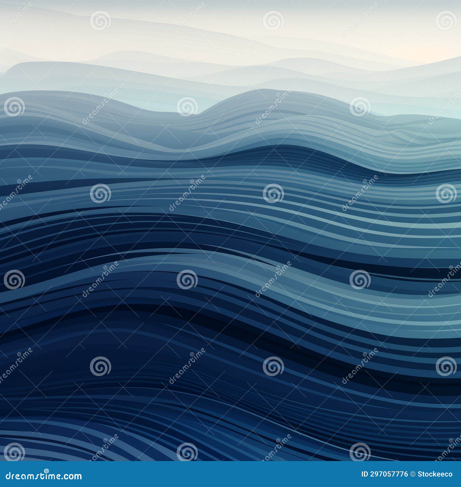 Beautiful Blue Gradient Waves with Layered Organic Forms Stock ...