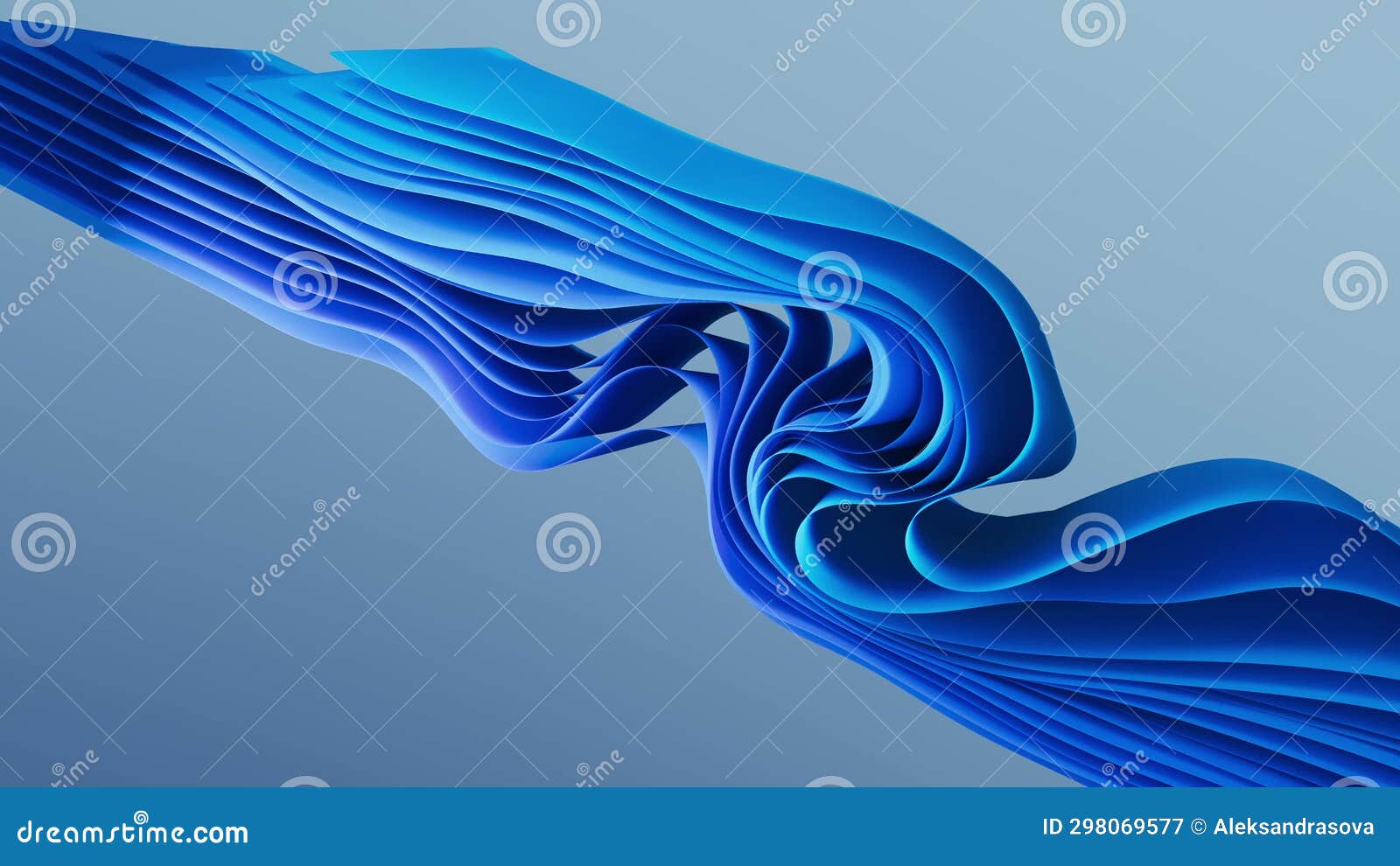 Blue Waves with a 3D Layered Stripe Effect. Chic, Calm Design. 3d ...