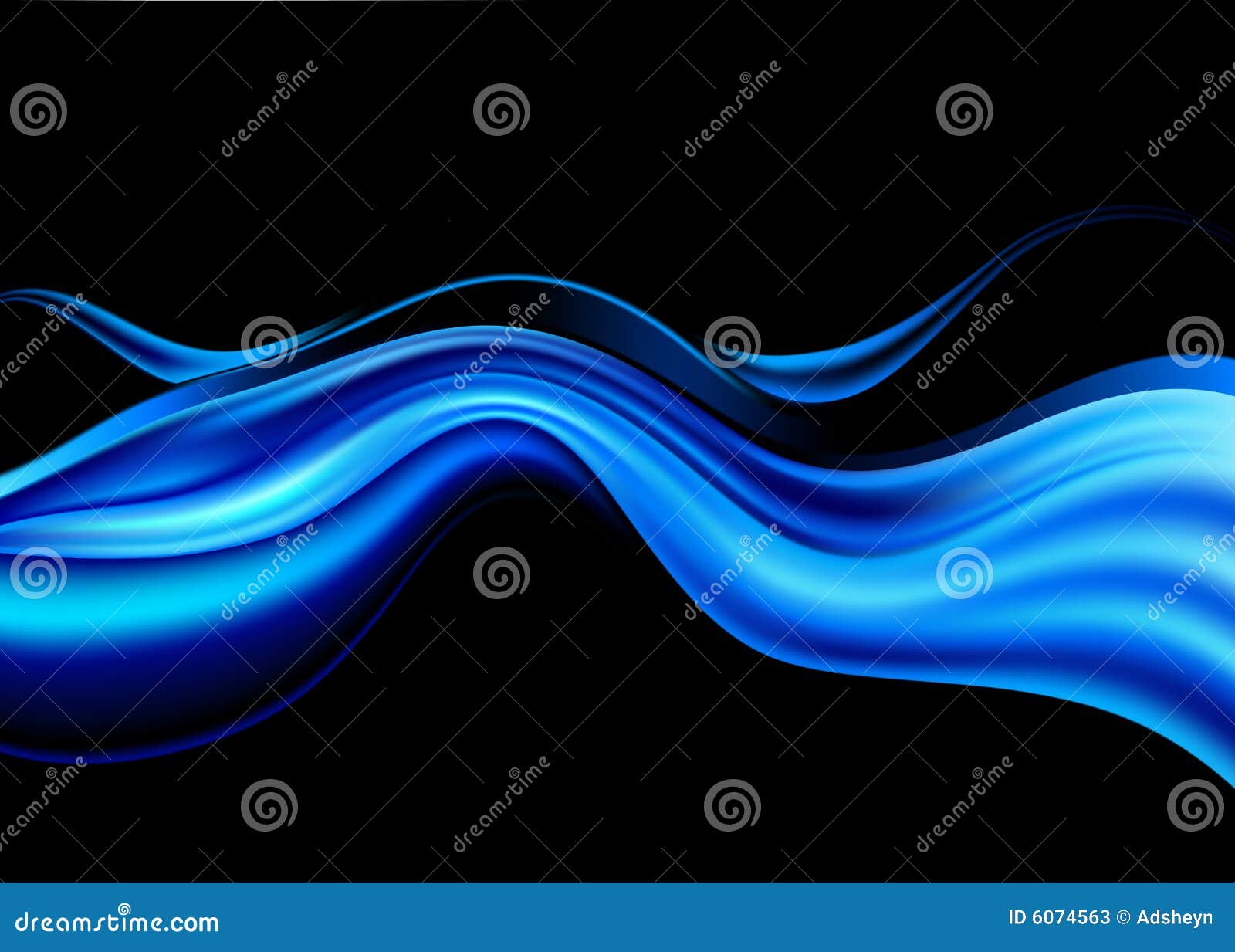 Blue_waves_in_dark illustrazione vettoriale. Illustrazione di ...