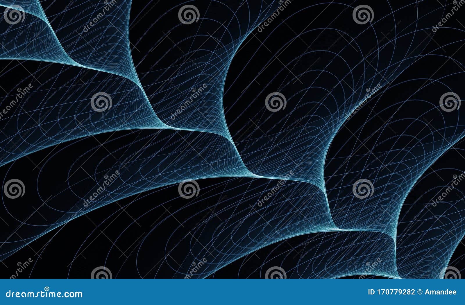 Blue Waves of Net or Mesh Pattern in Technology Background Design ...