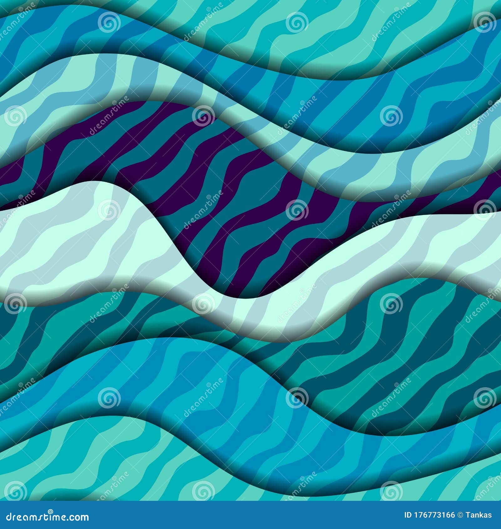 Blue Waves Pattern in Marine Style. Stock Vector - Illustration of ...