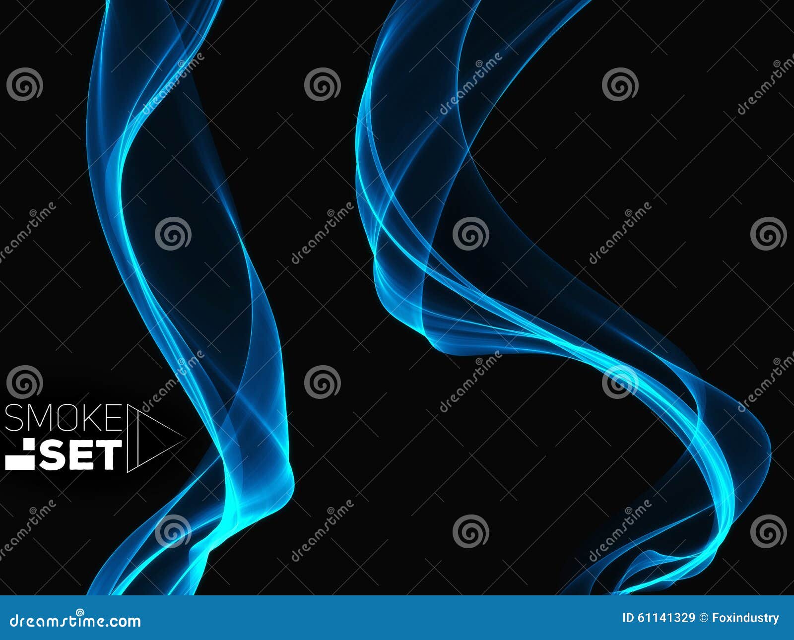 Blue Waves Smooth Sky Abstract Background Template Set Stock ...