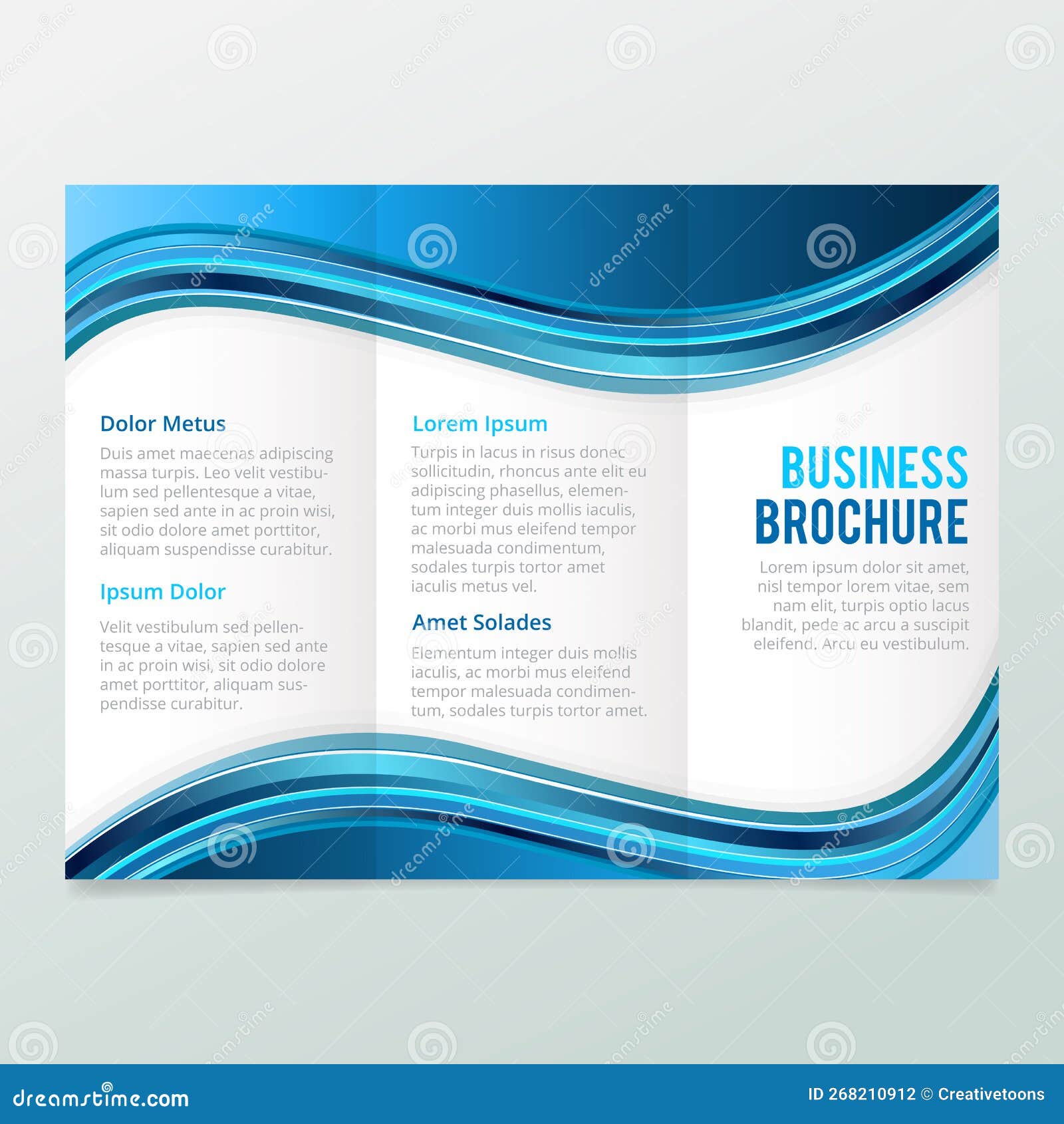 Blue Waves Trifold Brochure, Business Brochure Template, Trend Brochure ...