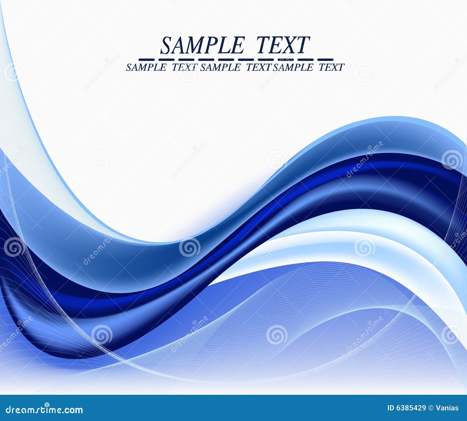 Blue Wavy Abstract Background Stock Vector - Illustration of blank ...